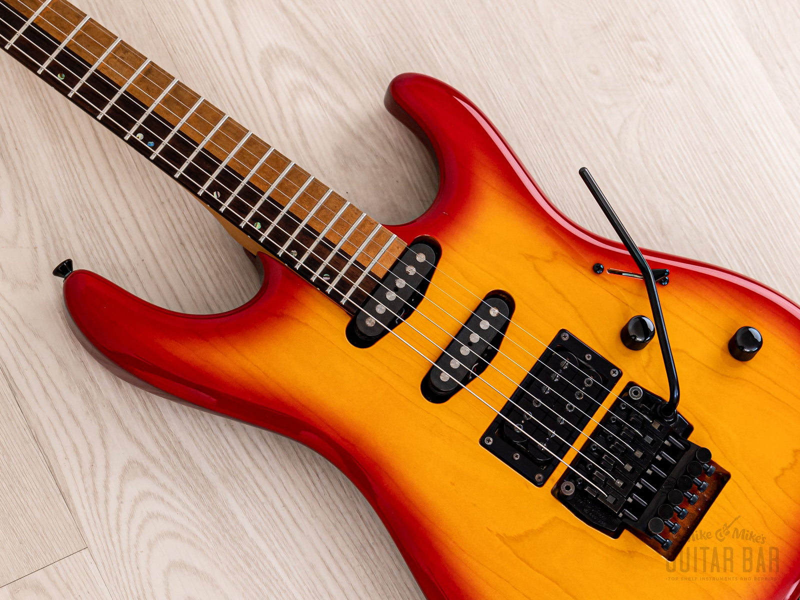 1990 Edwards by ESP Vision Alpha SSH Superstrat Cherry Sunburst w/ Flo