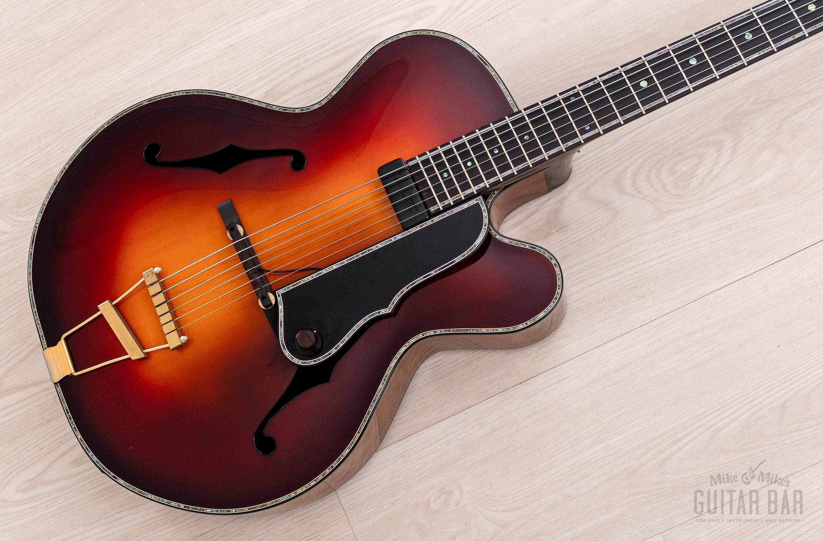 Harvey Leach Cutaway Archtop 17" Carved Acoustic Electric Guitar Sunbu