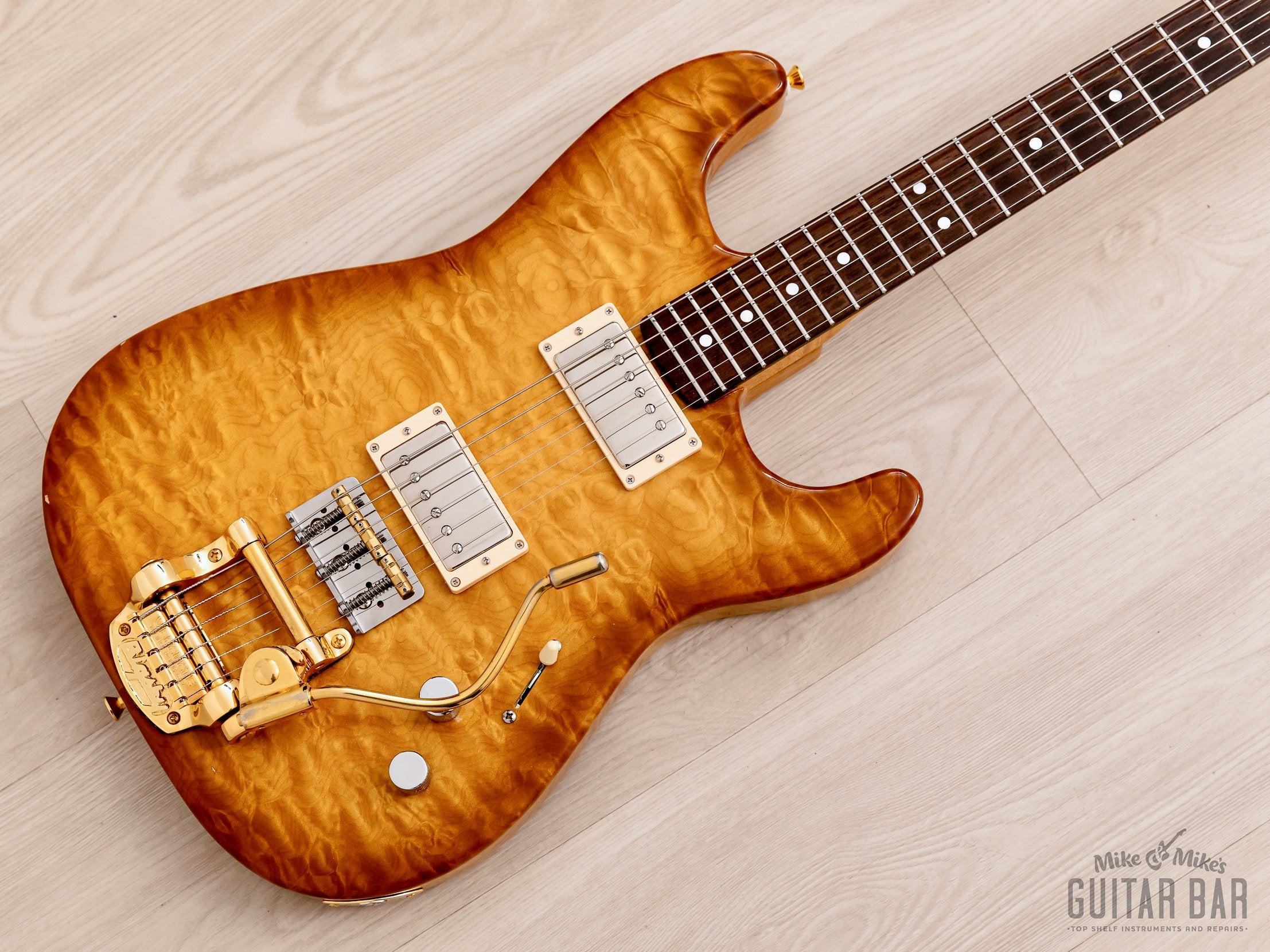 Custom S-Style HH Superstrat, Quilt Maple & Ash w/ Callaham, Bigsby, K