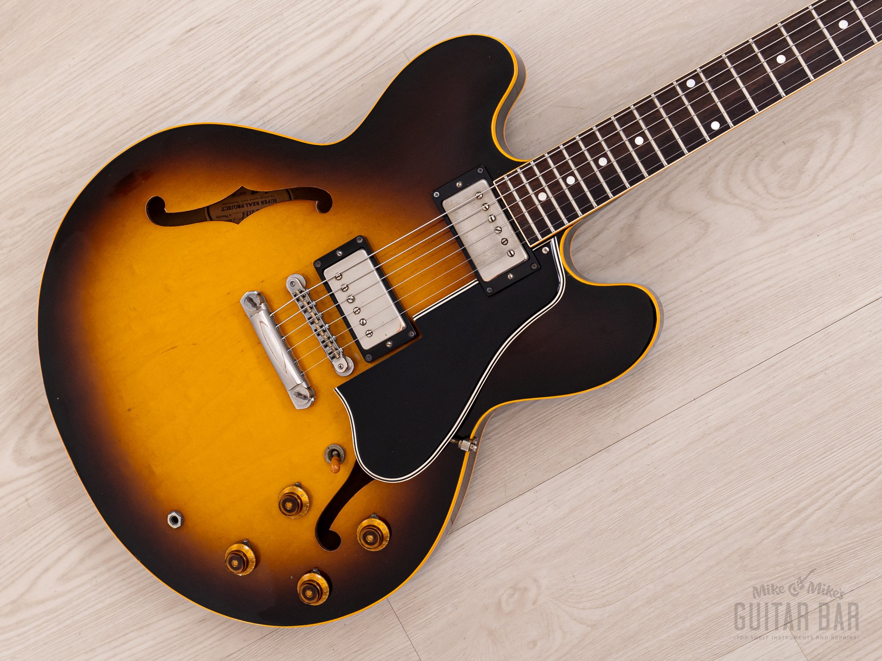 1982 Greco Super Real SA59-120 ES-Style Vintage Guitar, Sunburst Lacqu