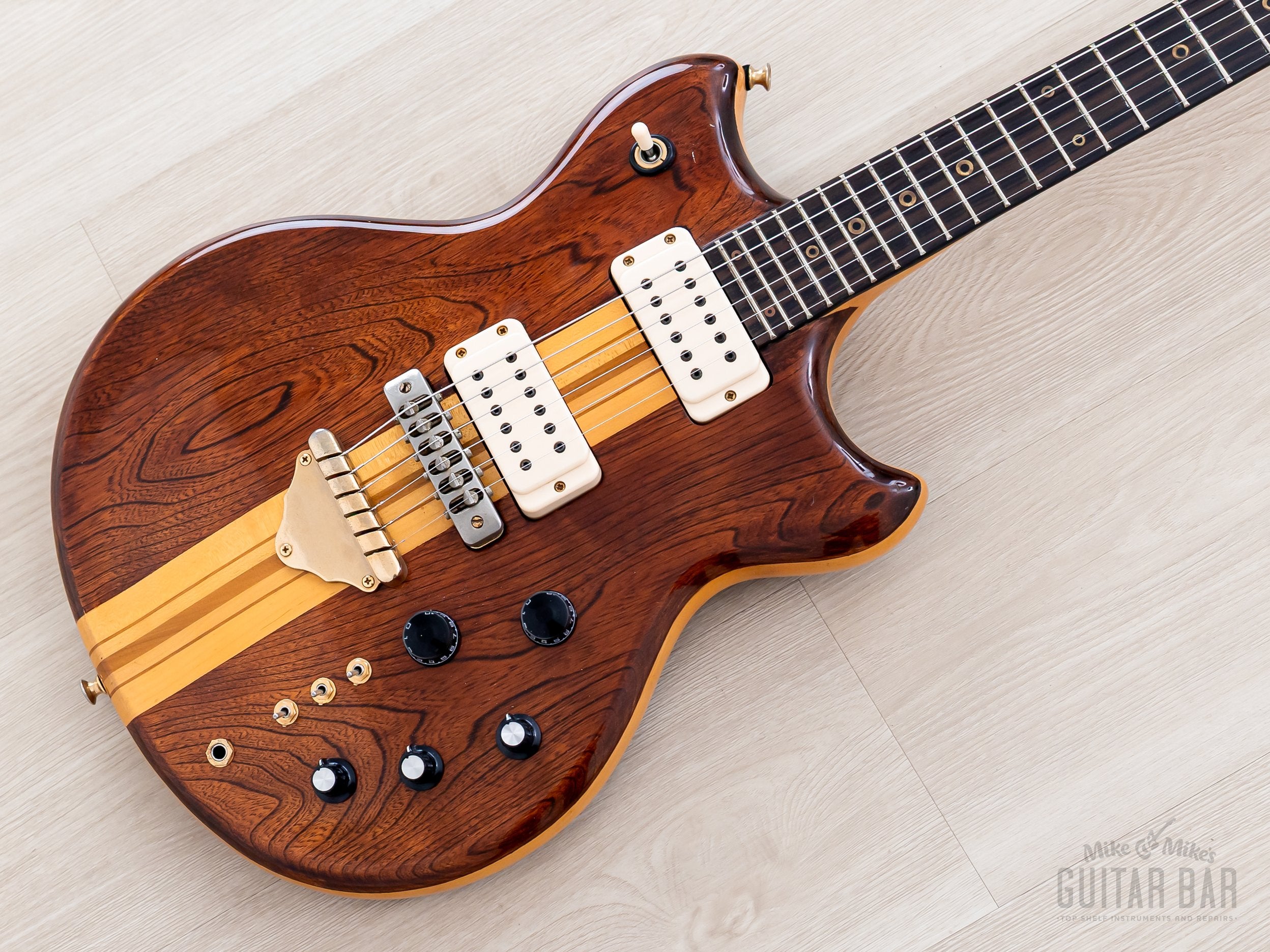 1978 Greco GO1400 Speed Way Vintage Neck Through Guitar Dark Stain, Ne