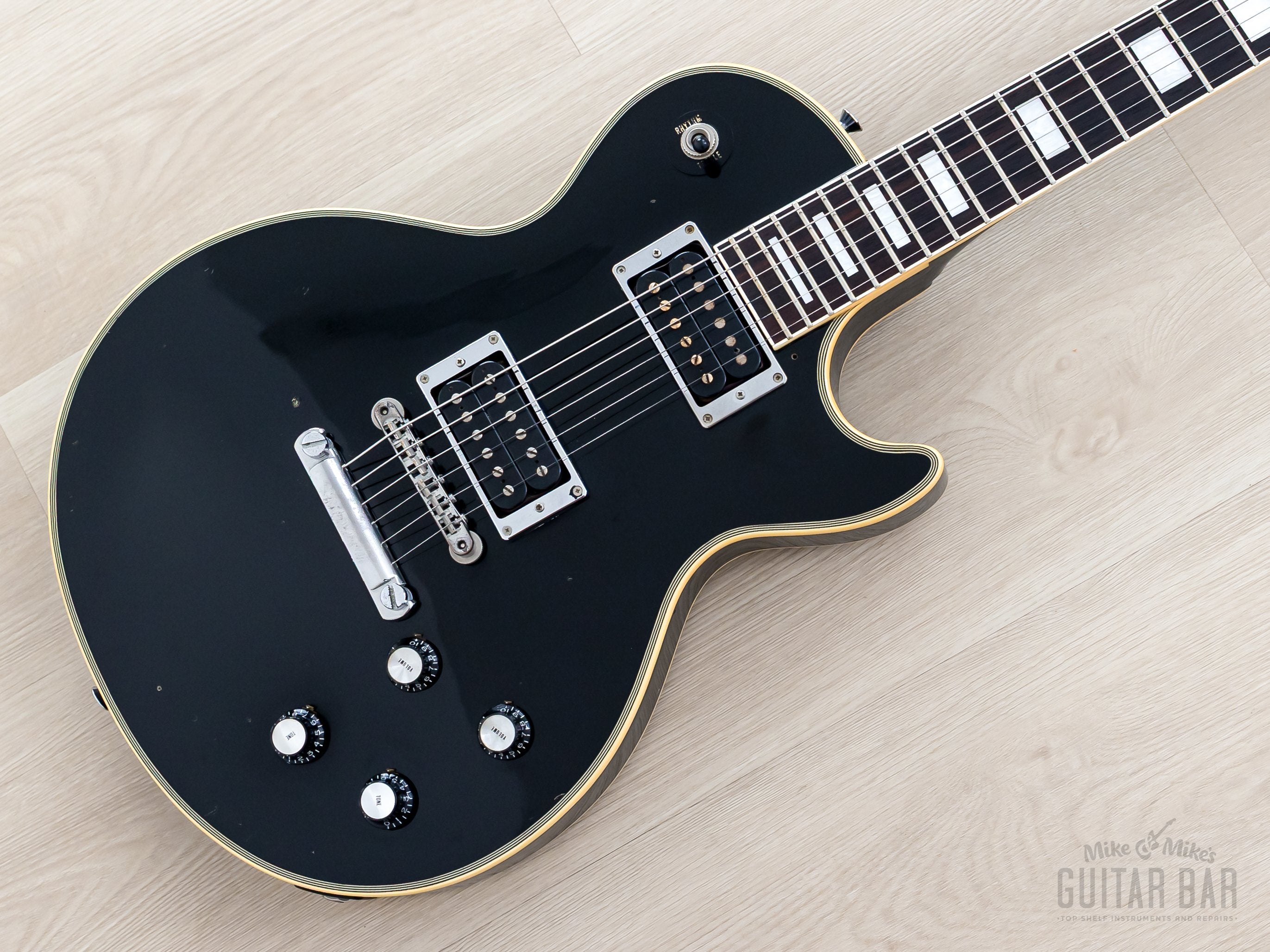 1980s Burny John Sykes LC-70JS Black Beauty Custom Vintage Guitar w/ M